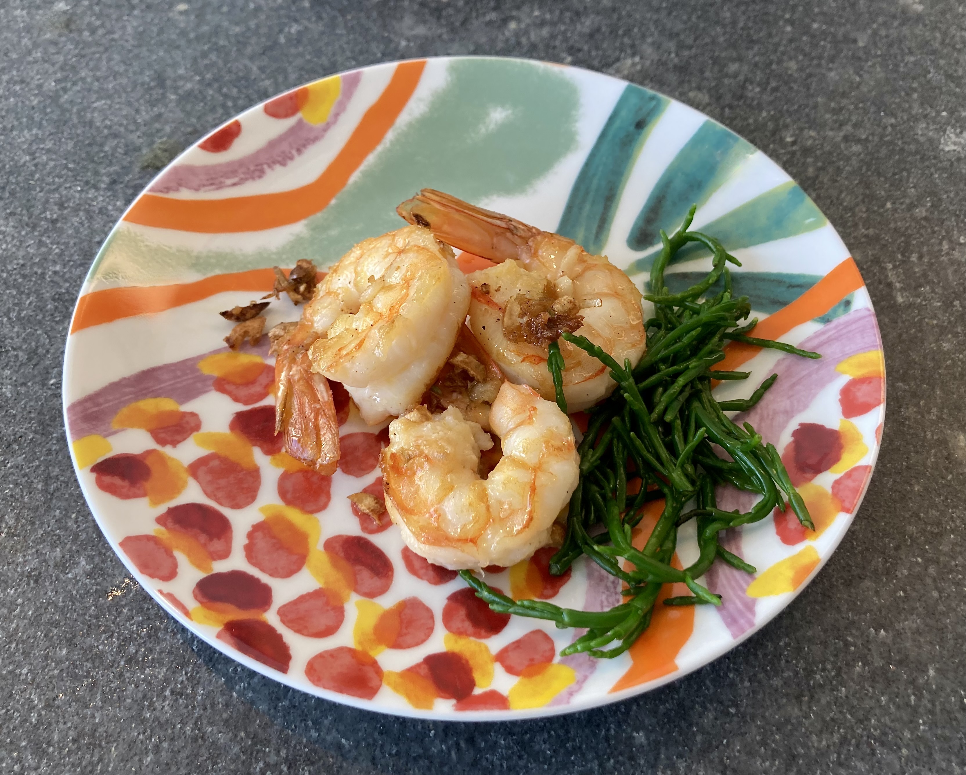 Fried Prawns with Garlic and Samphire – Cook and Drink